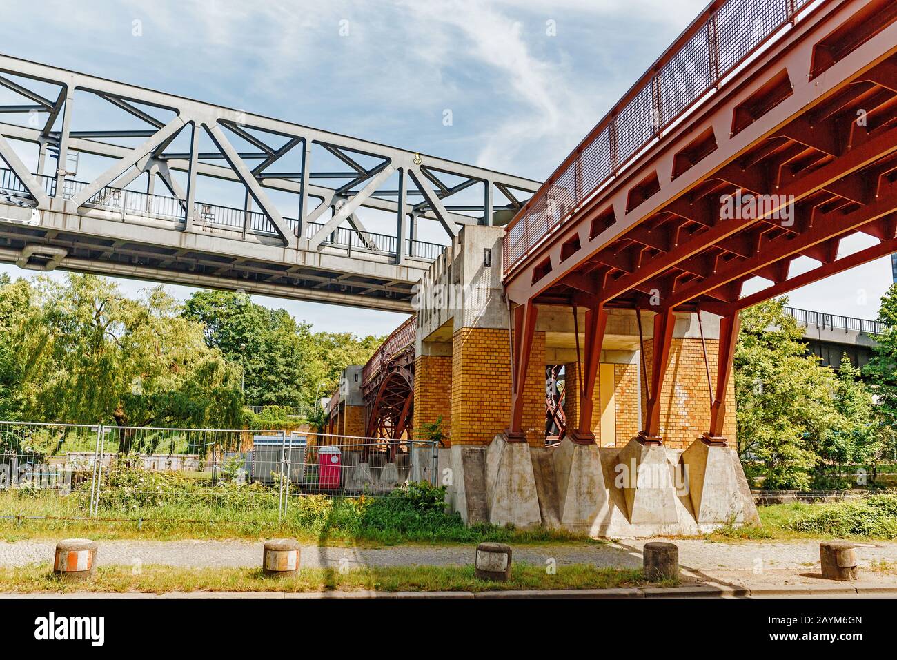 Railway bridge and intersections Stock Photo - Alamy