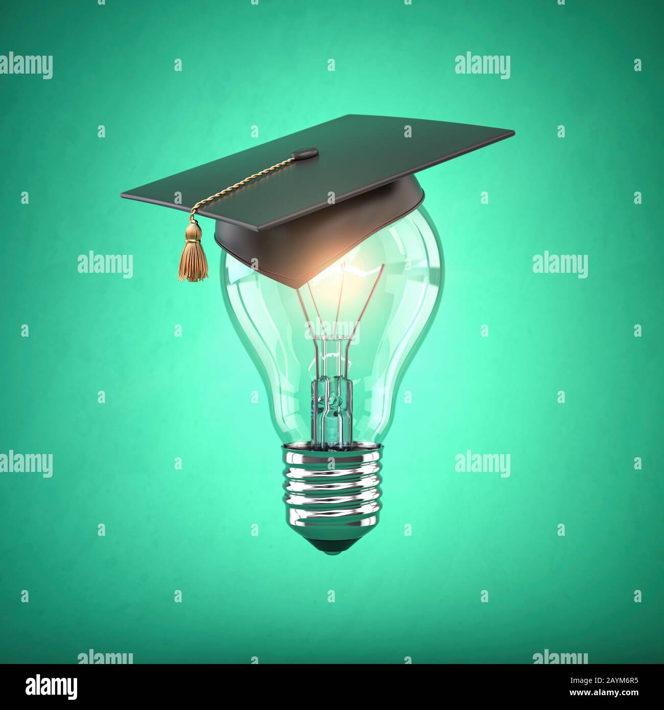 Eduction and gradfuation concept. Light bulb with graduation hat on ...