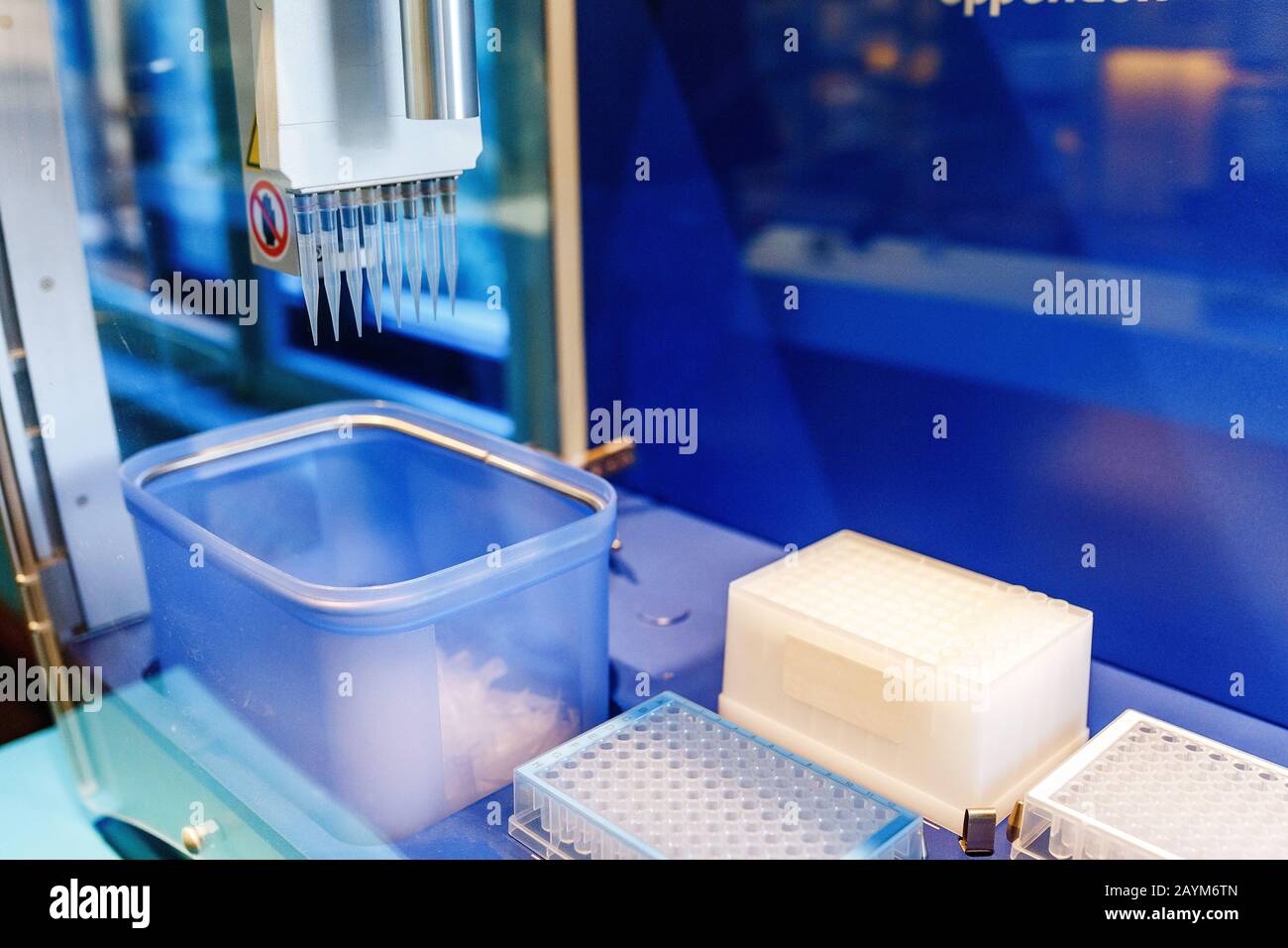 Multi pipettes in laboratory Stock Photo - Alamy