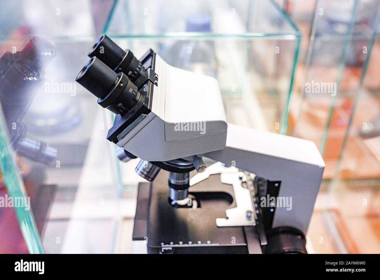 Modern Microscope in laboratory Stock Photo - Alamy