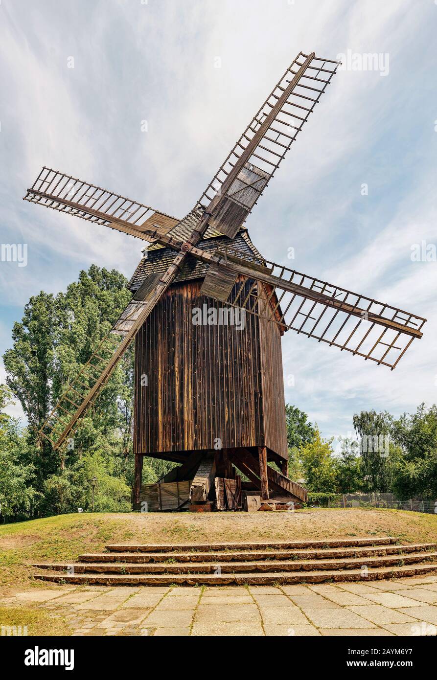 Old retro wooden windmill Stock Photo - Alamy