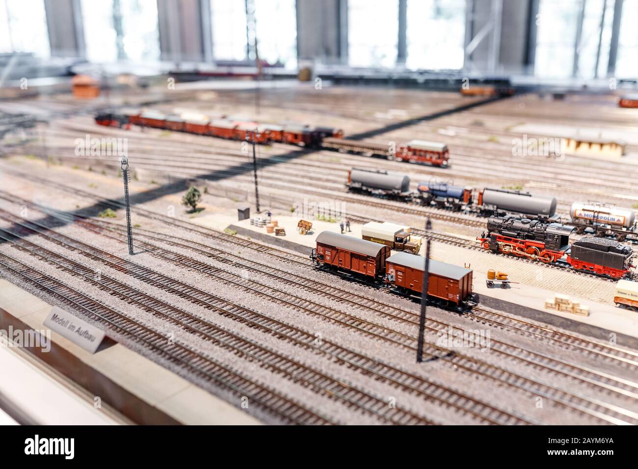 Technology museum, BERLIN, GERMANY - 19 MAY 2018: miniature railway ...
