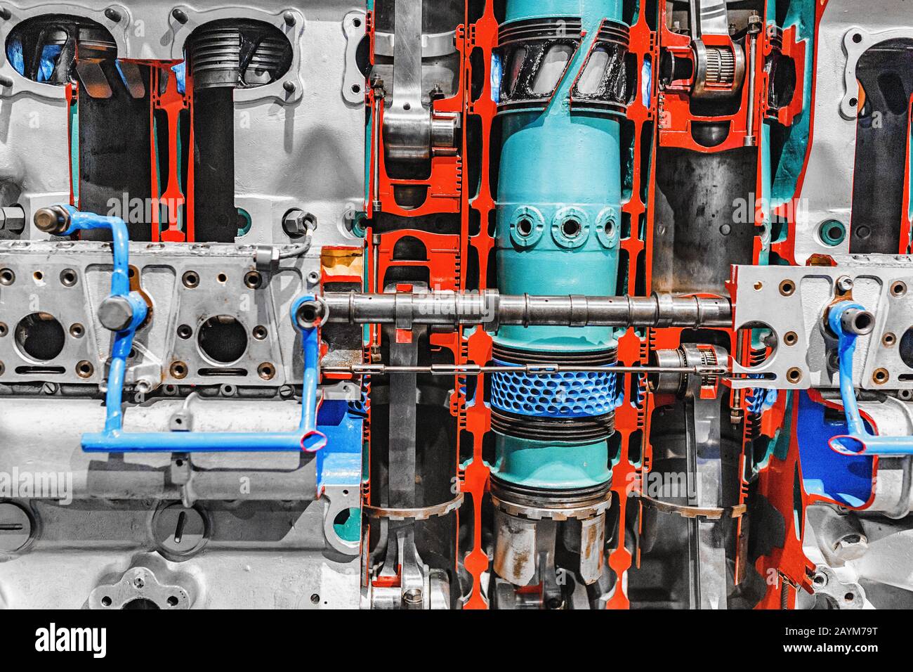 airplane engine close up view as machine or industrial background Stock ...