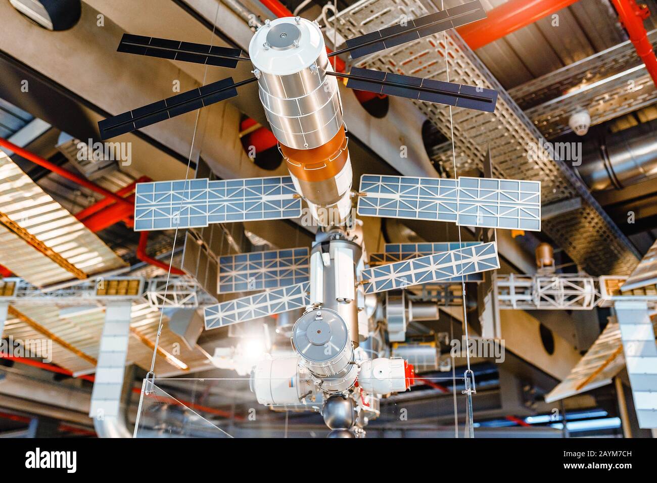 BERLIN, GERMANY - 19 MAY 2018: satellites and space vehicles in the ...