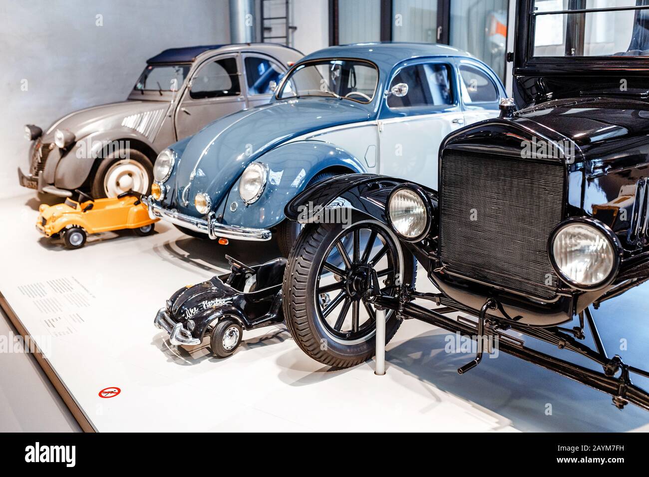 BERLIN, GERMANY - 19 MAY 2018: Vintage retro race cars at the museum ...