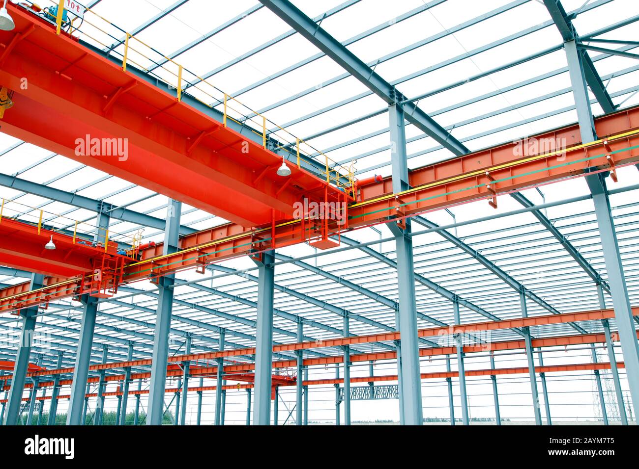 In the construction site, steel structure is under construction Stock ...