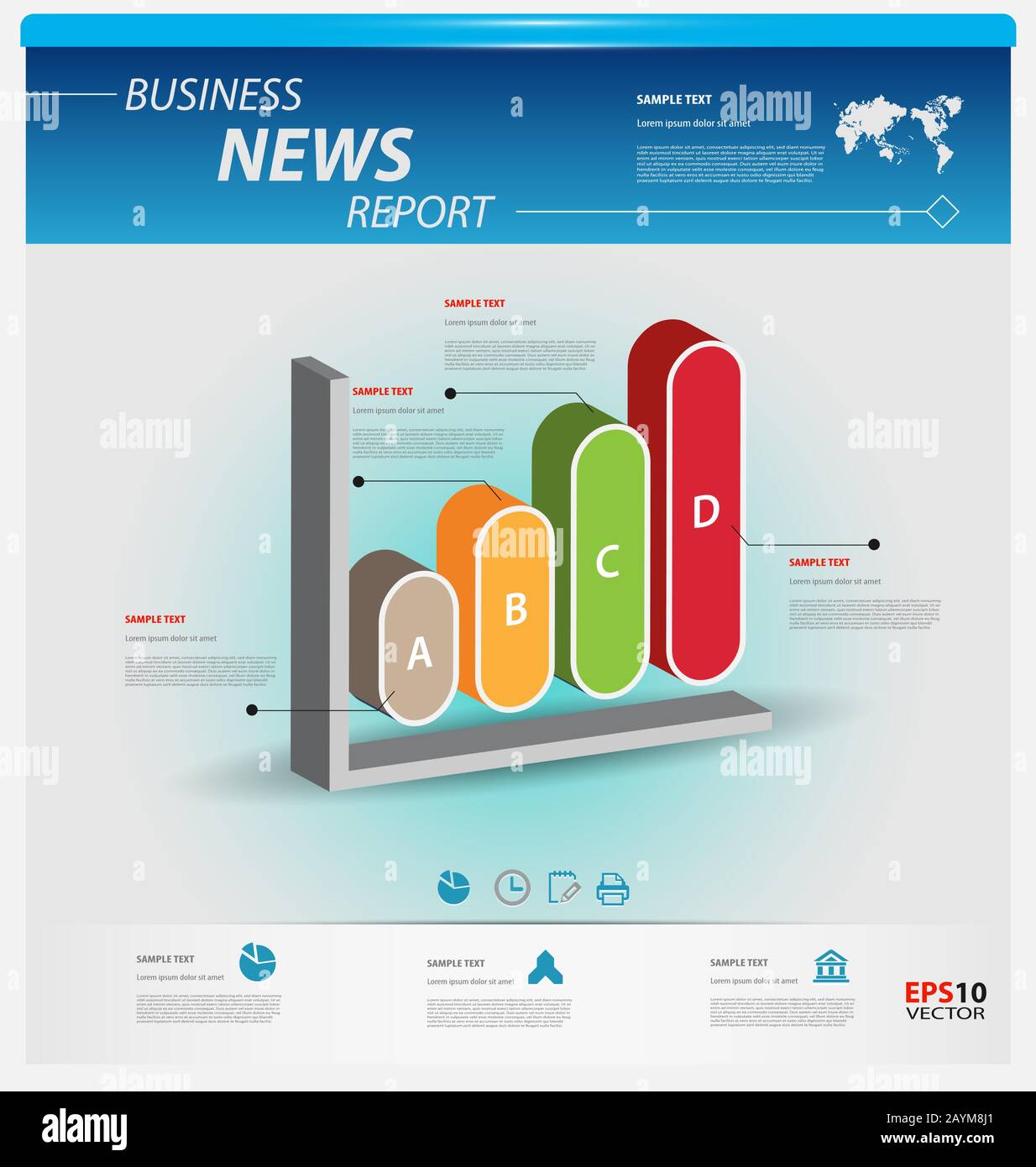 Presentation bussines template for interactive data display Stock Vector Image & Art - Alamy