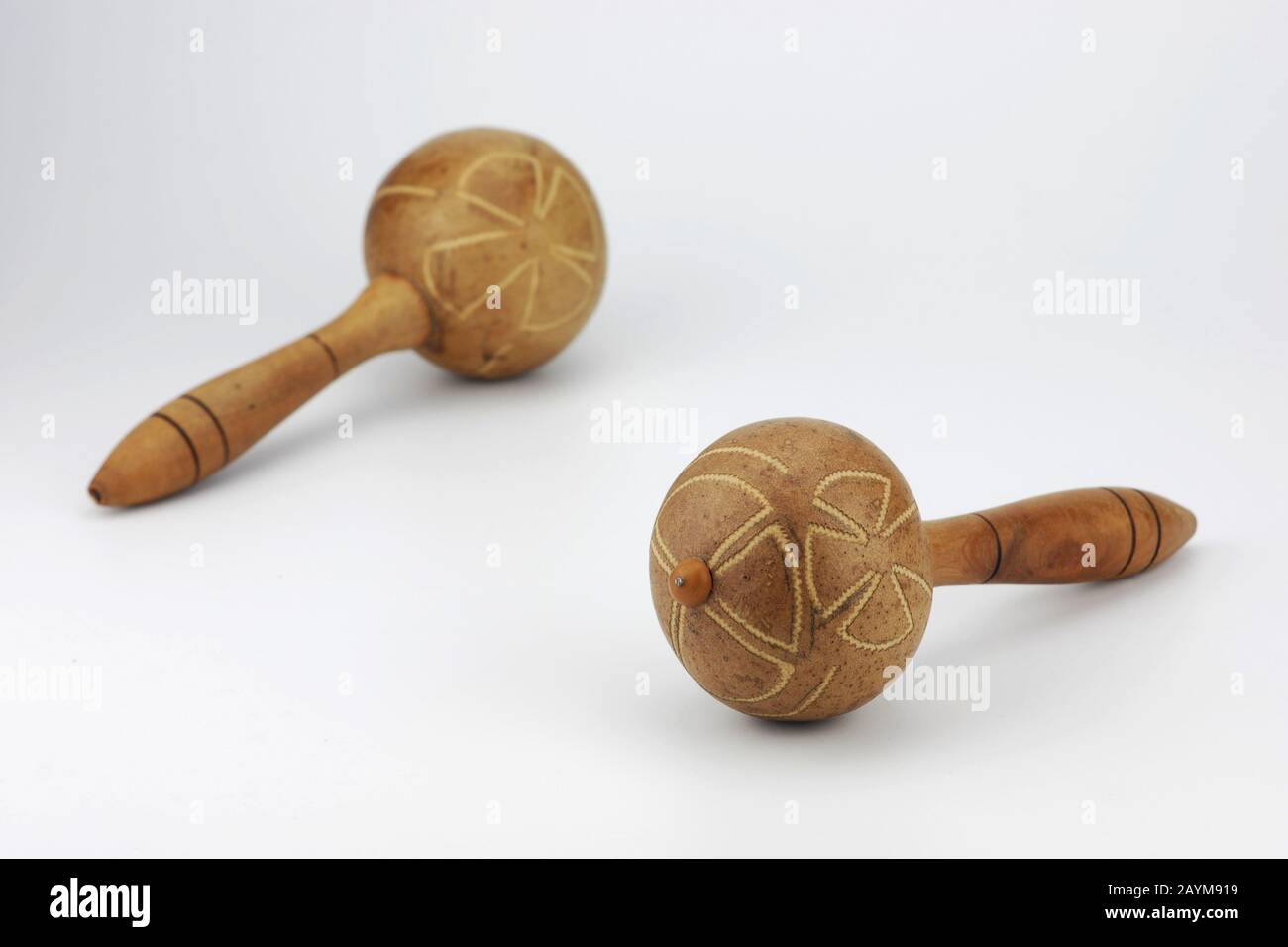 Two maracas. A popular latin instrument used for traditional music at ...