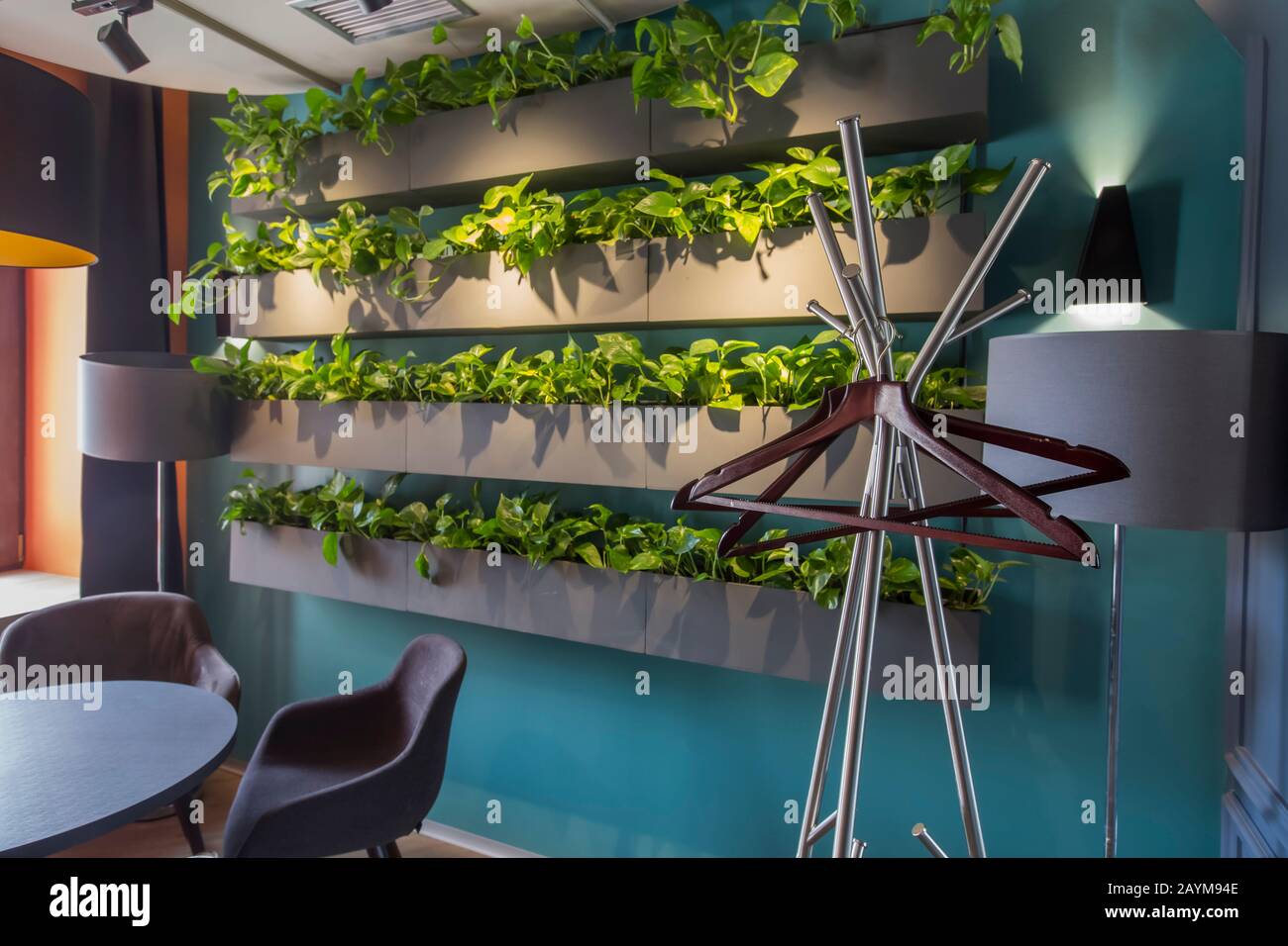 Modern interior details hanger in coffee shop or cafe Stock Photo - Alamy