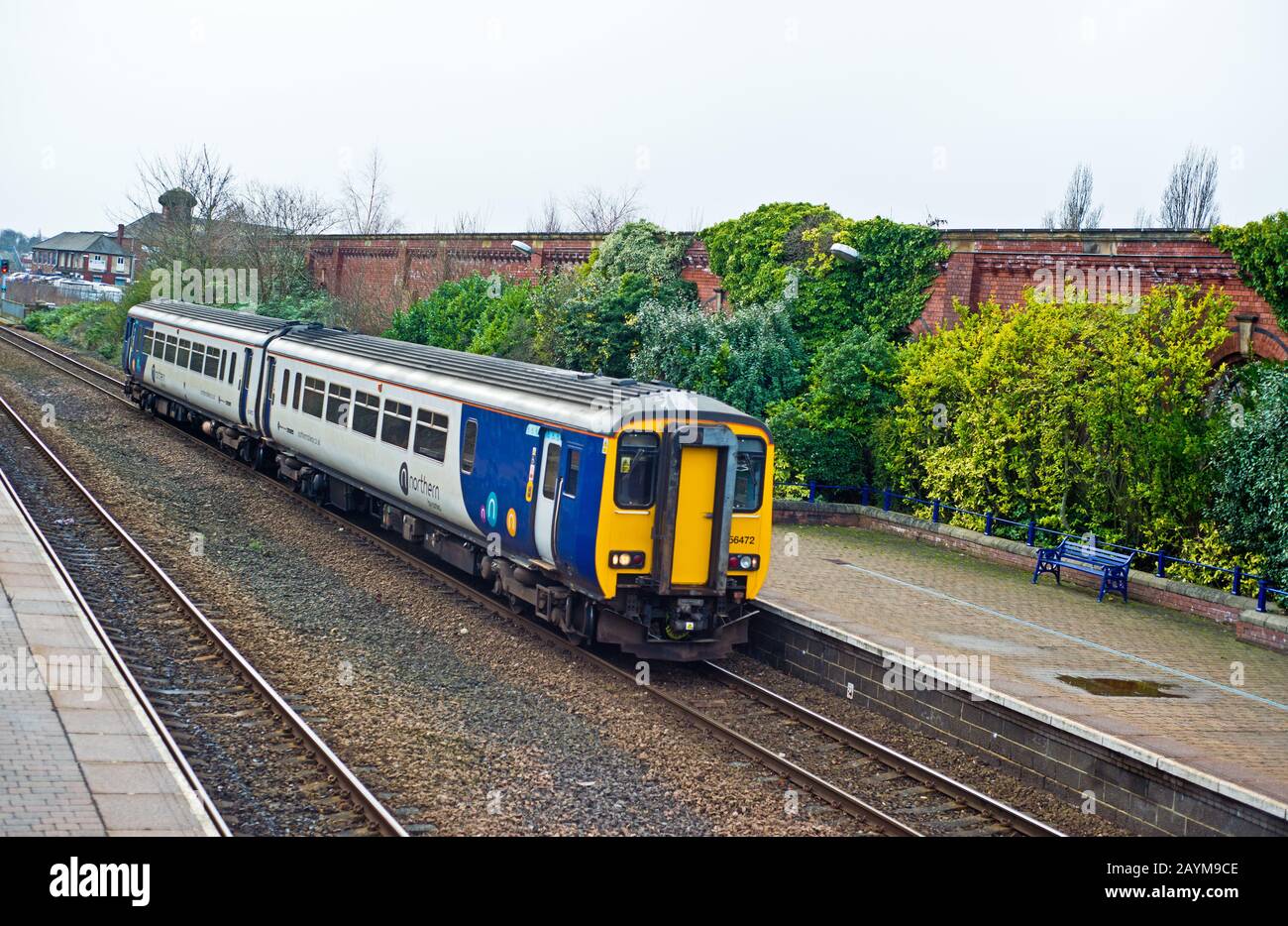 Class 156 Train at Stockton on Tees railway Station, Cleveland, England ...