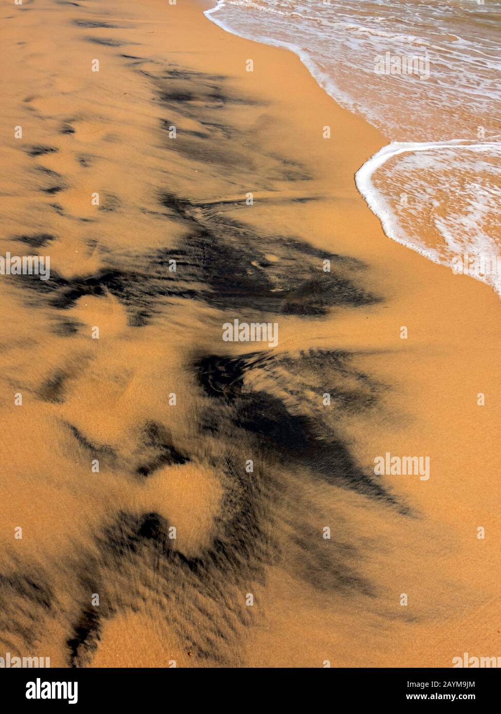 heavy minerals on beach in Matalascanas, Spain, Andalusia, Huelva ...