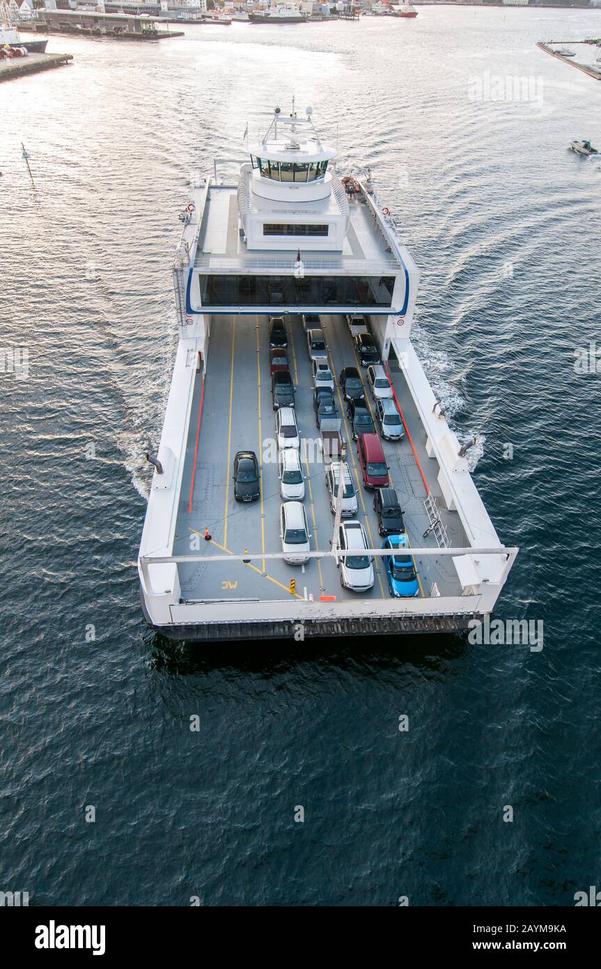 Car ferry is leaving harbor of Stavanger, Norway Stock Photo - Alamy