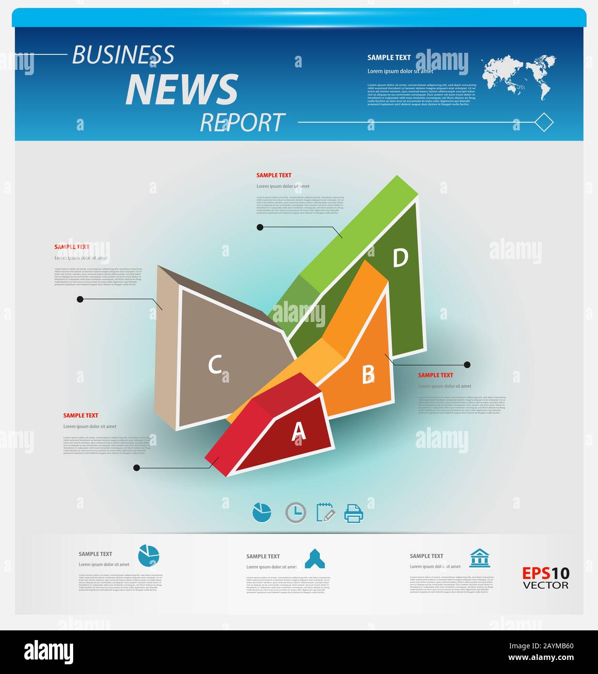 Presentation bussines template for interactive data display Stock ...