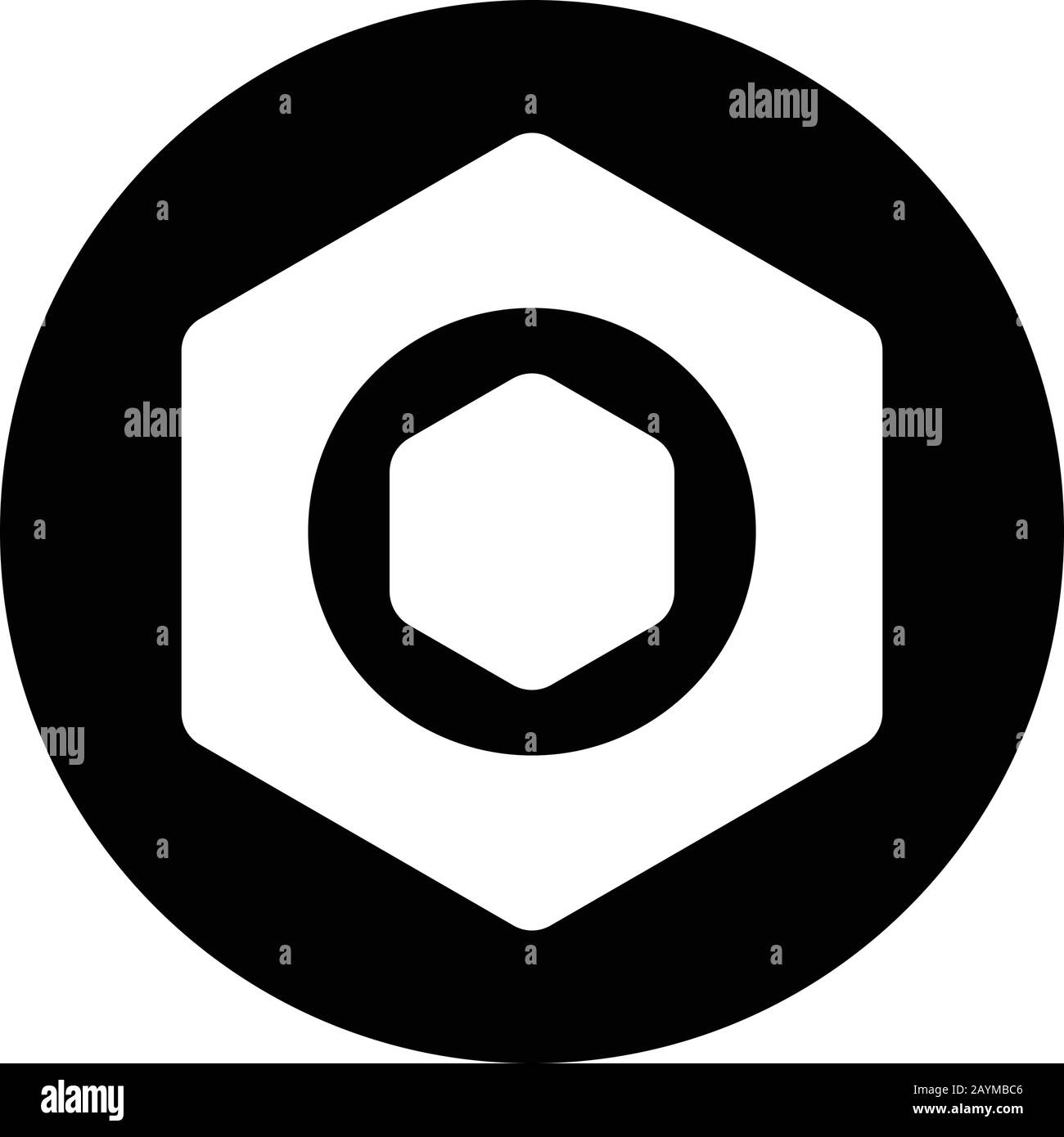 Pixel perfect Bolt, hardware, nut icon design for commercial, print ...