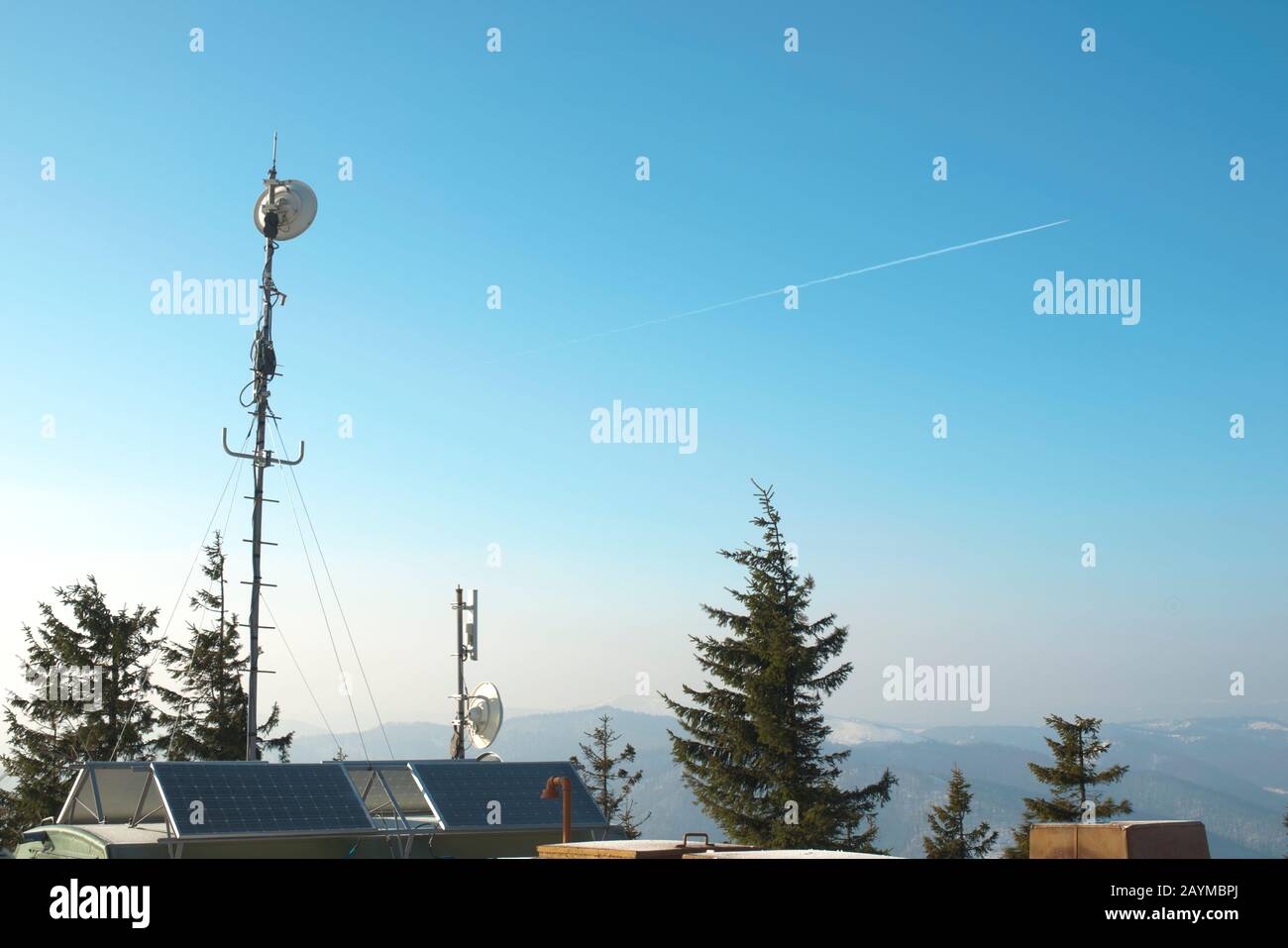 industrial telecommunications in mountains Stock Photo - Alamy