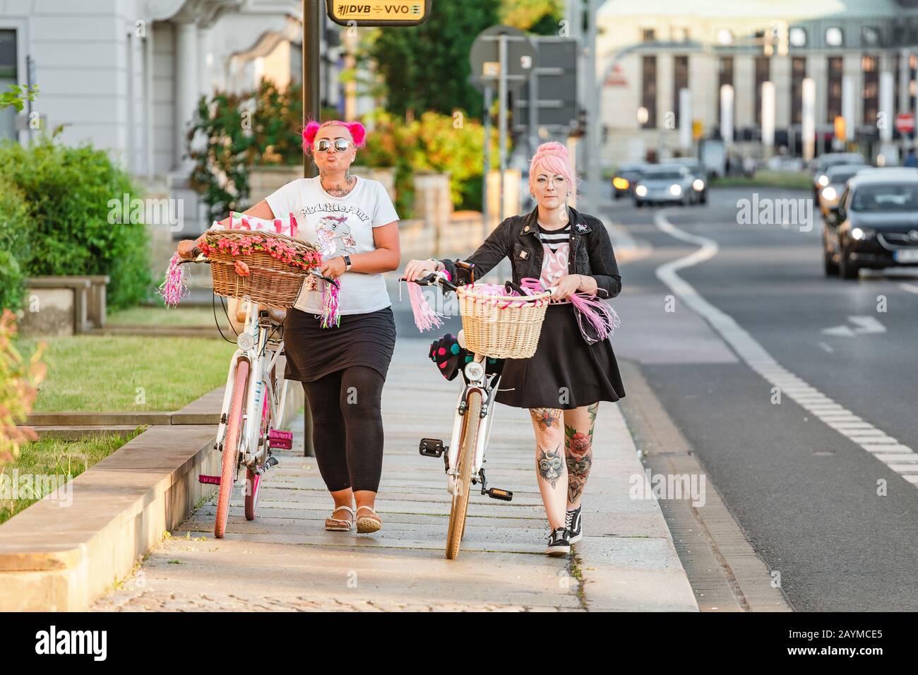DRESDEN, GERMANY - 20 MAY 2018: Unusual people on the streets of ...