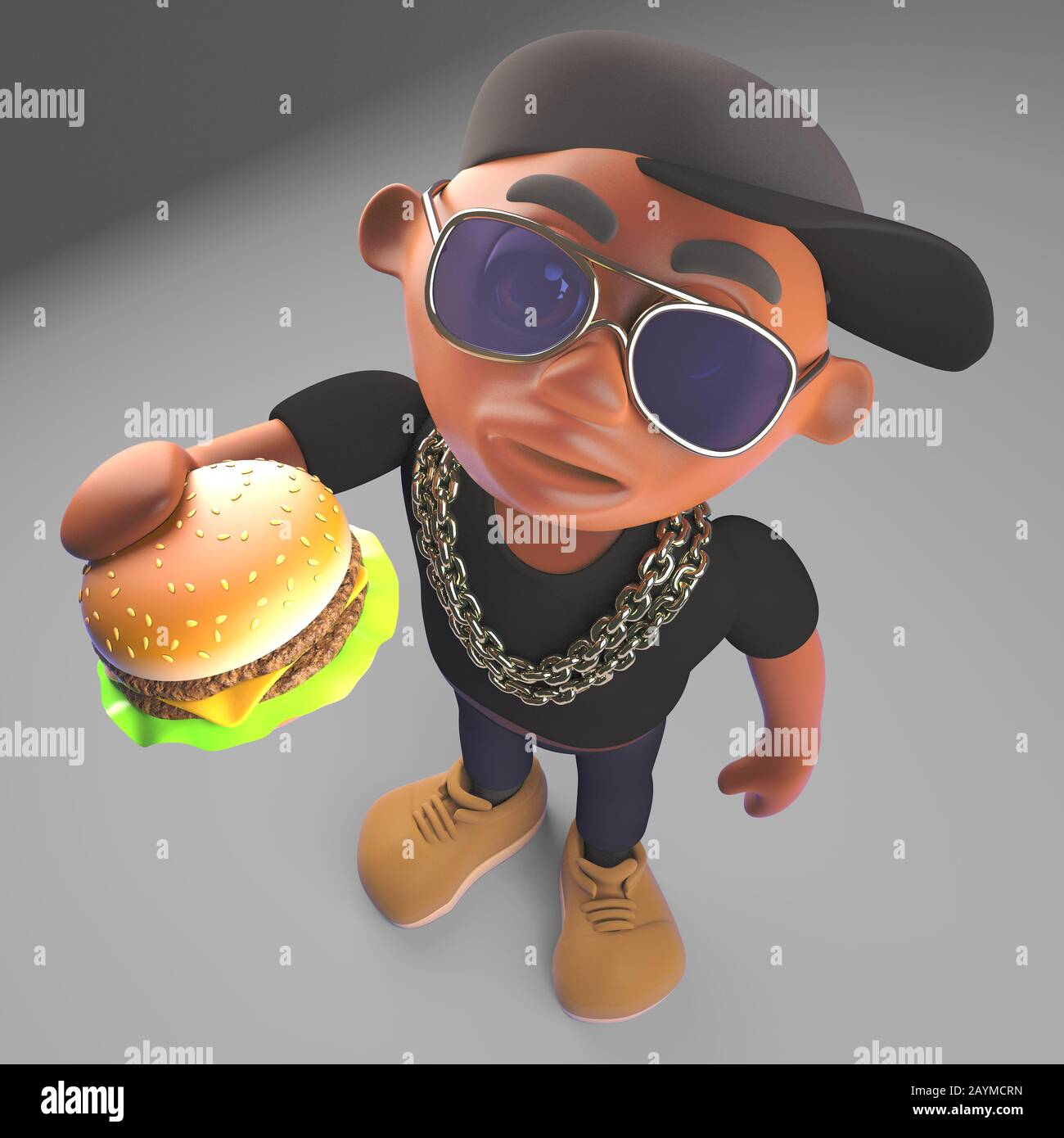 3d man eating burger concept hi-res stock photography and images - Alamy