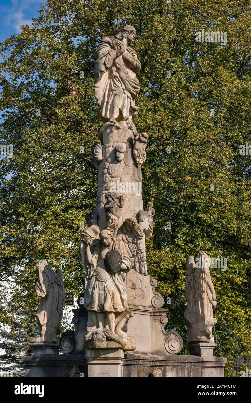 Plague Column in Slovenska Lupca, Banska Bystrica Region, Slovakia, Central Europe Stock Photo ...