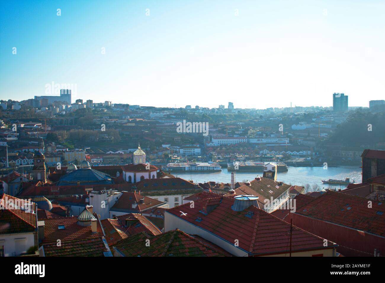 Landscape View of Porto with river from Vitoria Viewpoint Stock Photo ...