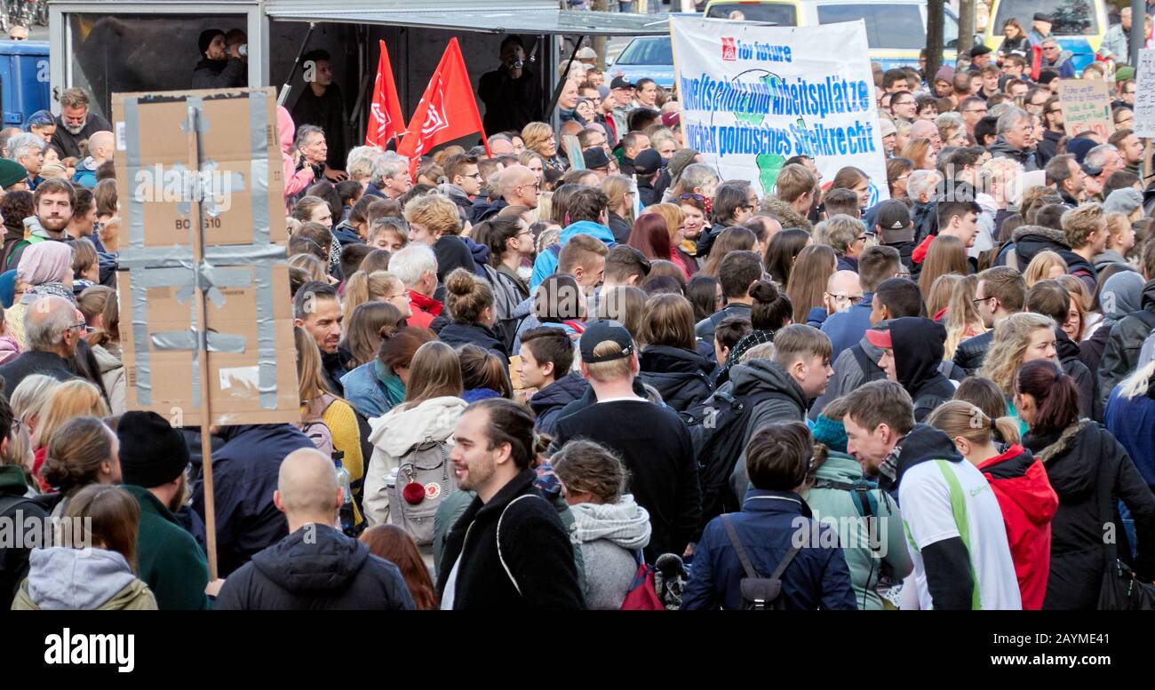 Braunschweig, Germany, September 20., 2019: Big crowd at the Fridays ...