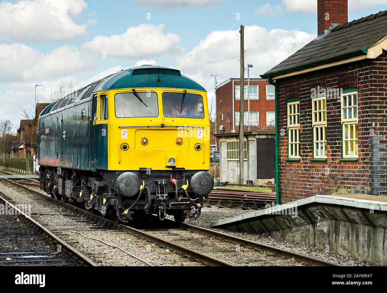 Class 47 Diesel Locomotive shuntting up and down the line at Dereham ...