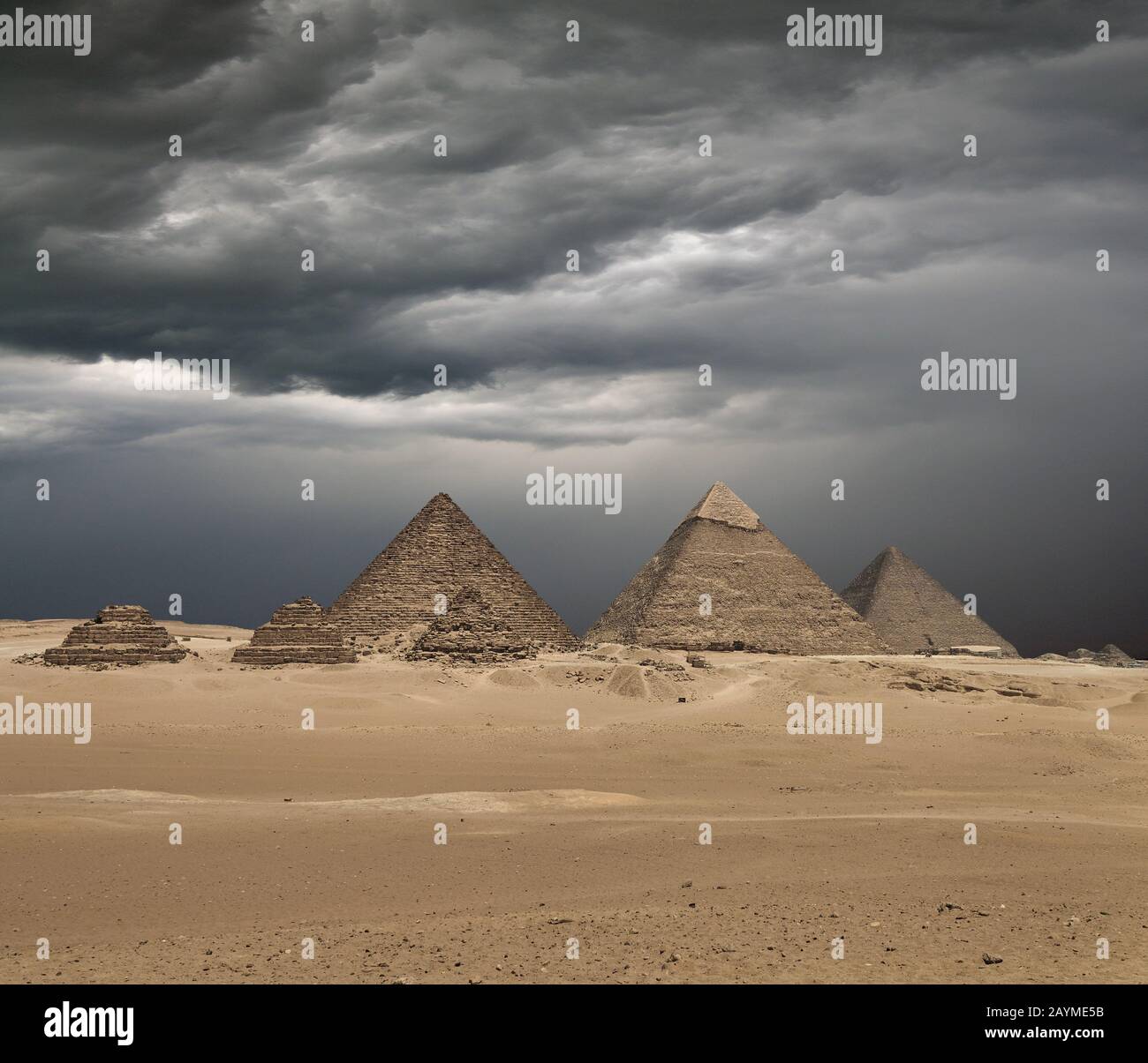 The Giza pyramid complex, or the Giza Necropolis on the Giza Plateau in ...