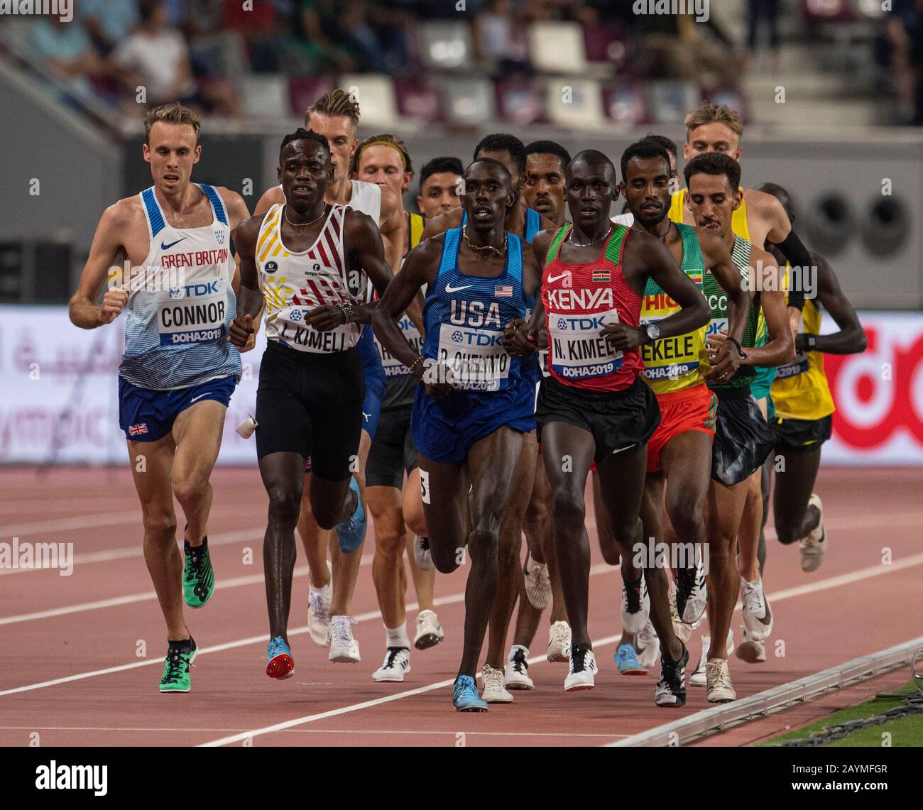 DOHA - QATAR - SEP 27: Paul Chelimo (USA) competing in the Men's 5000m ...