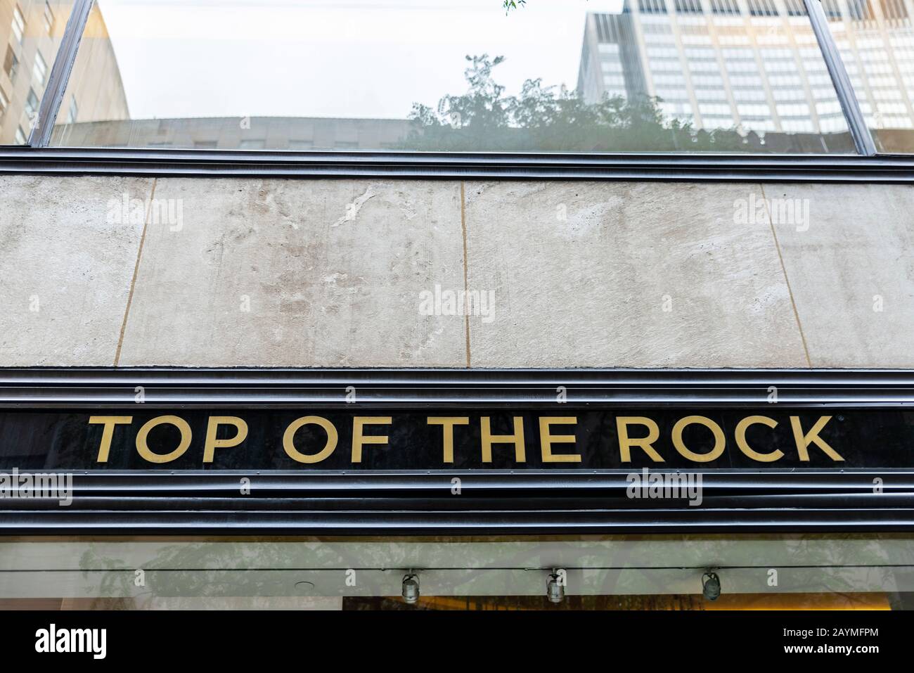 Rockefeller plaza sign hi-res stock photography and images - Alamy
