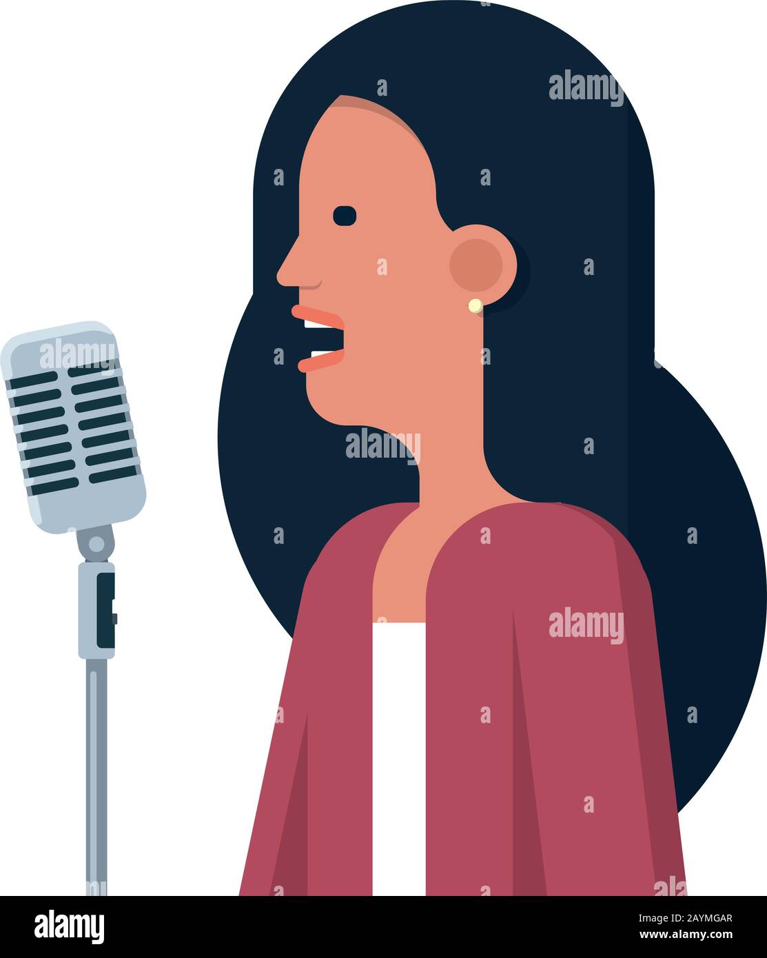 Woman speaking microphone cartoon illustration Cut Out Stock Images ...