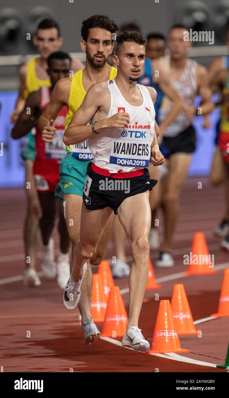 DOHA - QATAR - SEP 27: Julien Wanders (SUI) competing in the Men's ...