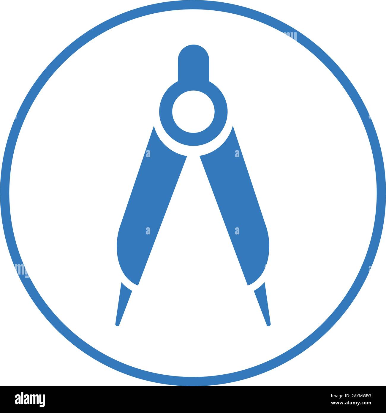 Pixel perfect Compass icon, math, protractor for commercial, print ...