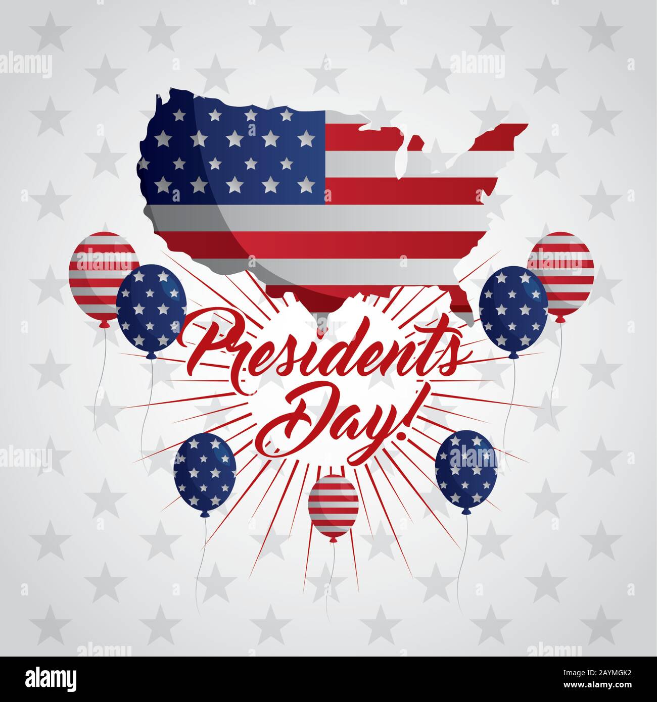 happy presidents day celebration poster with usa flag in map Stock ...