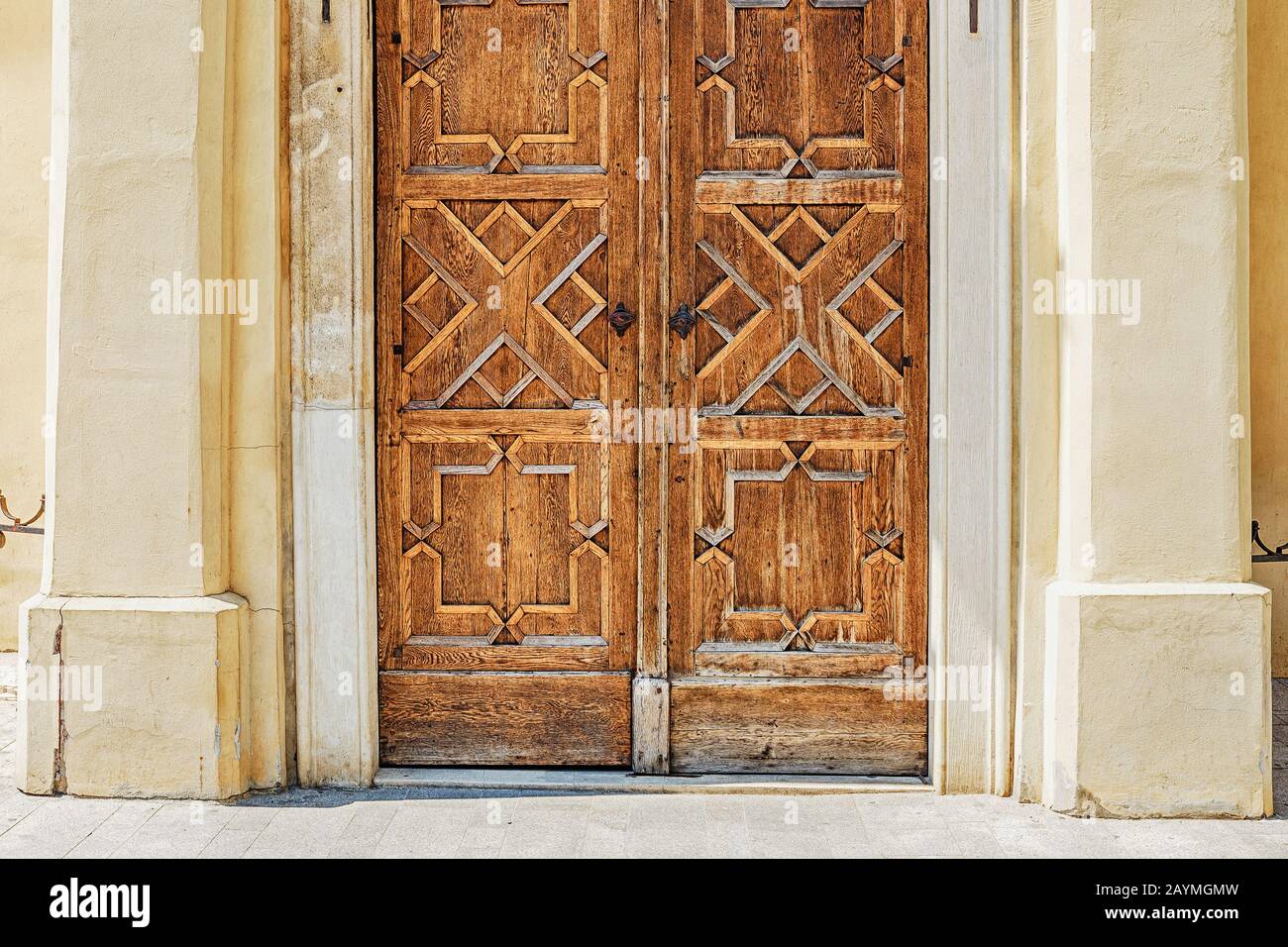 old antique monastery or church door Stock Photo - Alamy