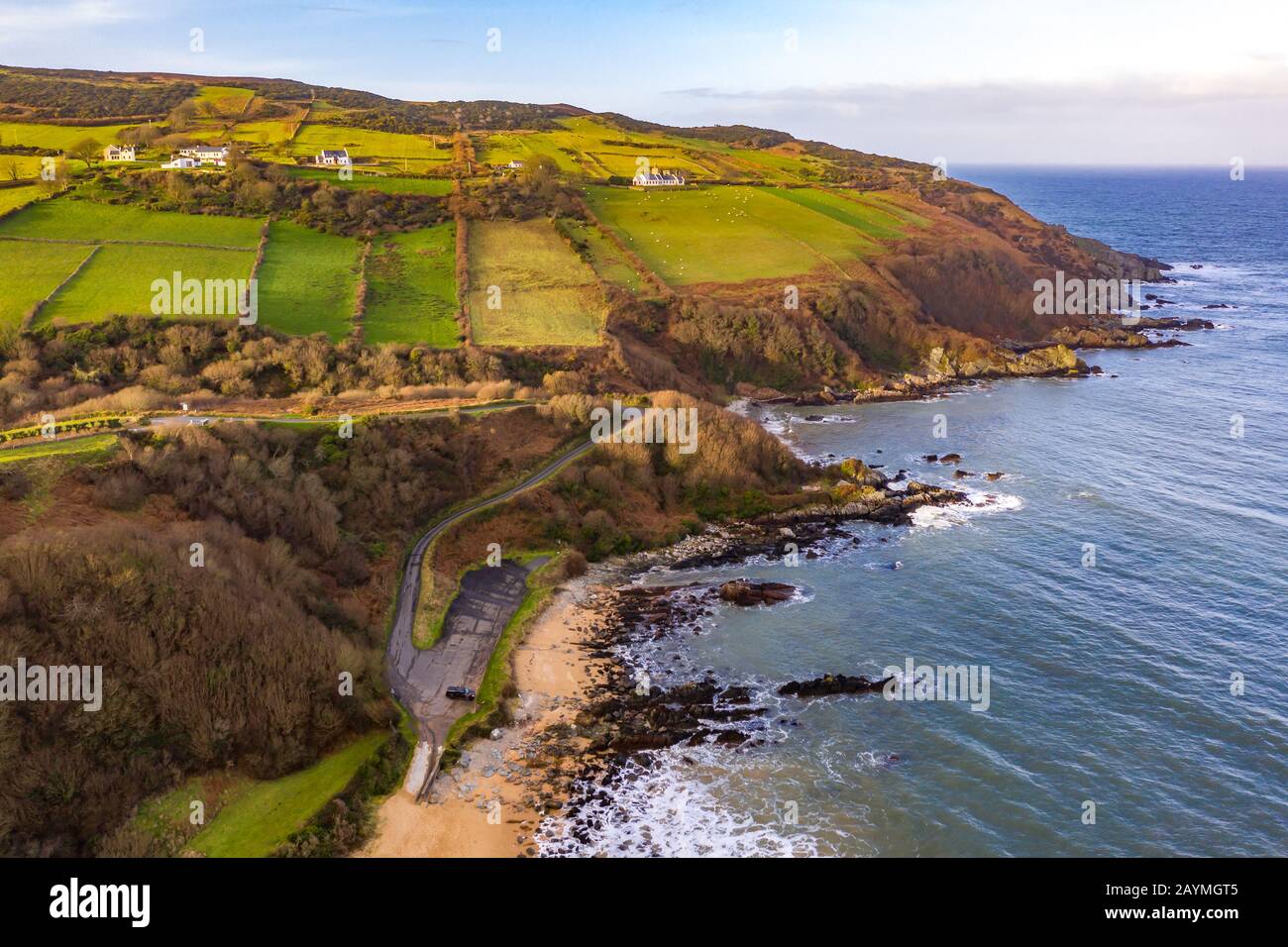 Aerial view of Kinnagoe bay in County Donegal, Ireland Stock Photo - Alamy
