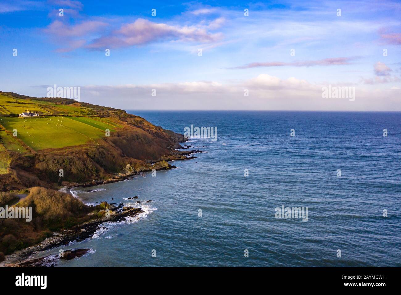 Aerial view of Kinnagoe bay in County Donegal, Ireland Stock Photo - Alamy