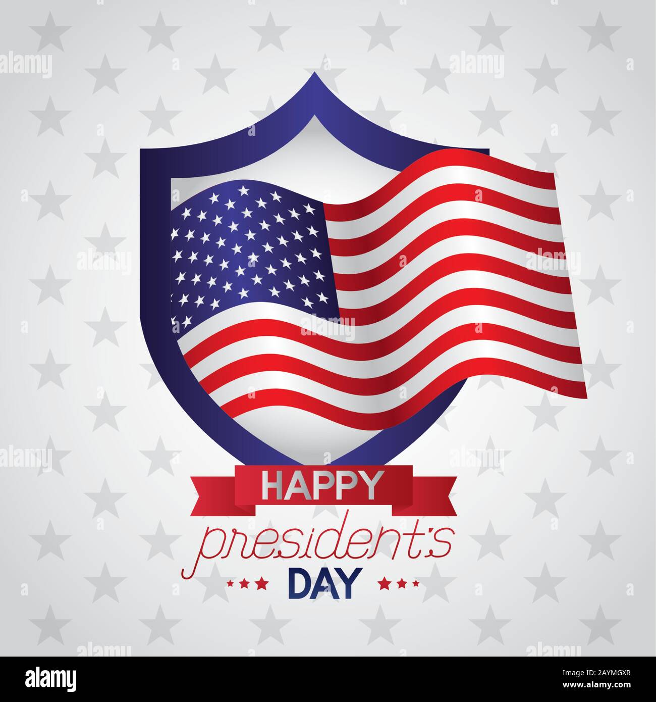 happy presidents day celebration poster with flag Stock Vector Image ...