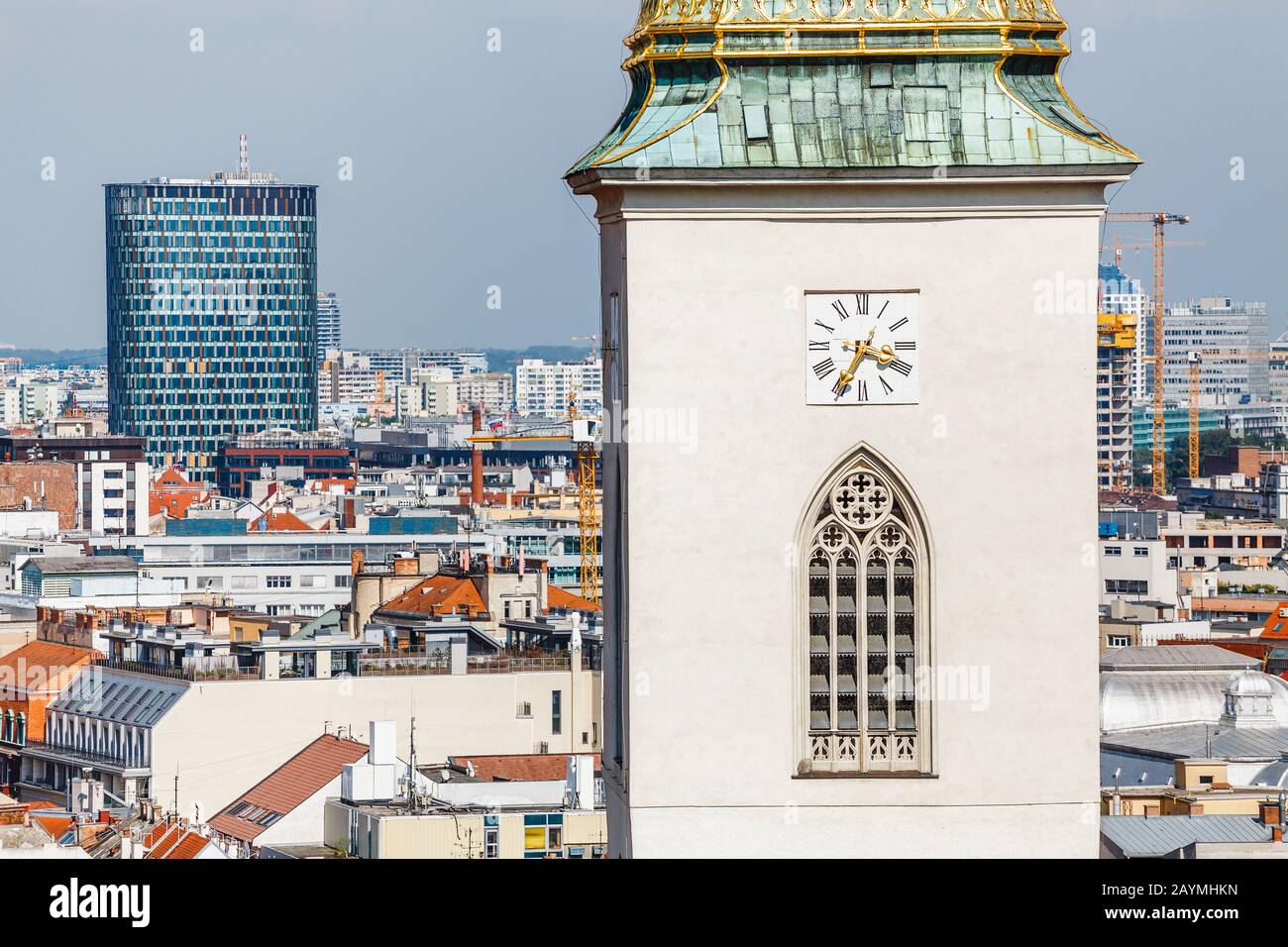 12 MAY 2018, SLOVAKIA, BRATISLAVA: Aerial view on famous St. Martin ...