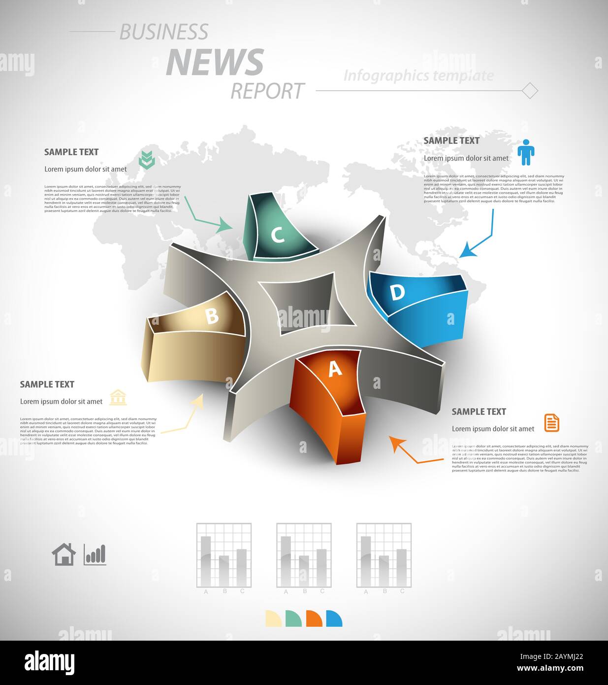 Presentation bussines template for interactive data display Stock ...