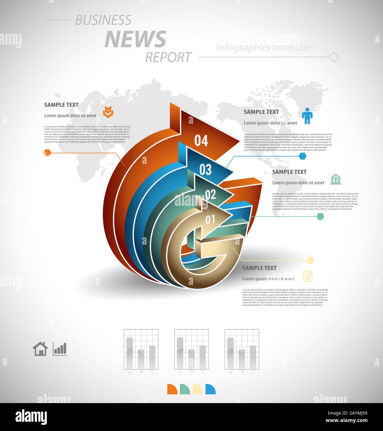 Presentation bussines template for interactive data display Stock ...