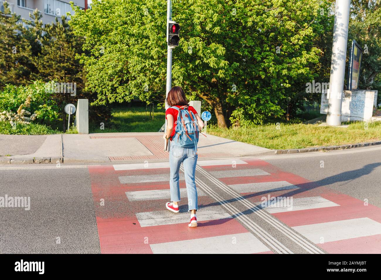 Green woman traffic light signal hi-res stock photography and images ...