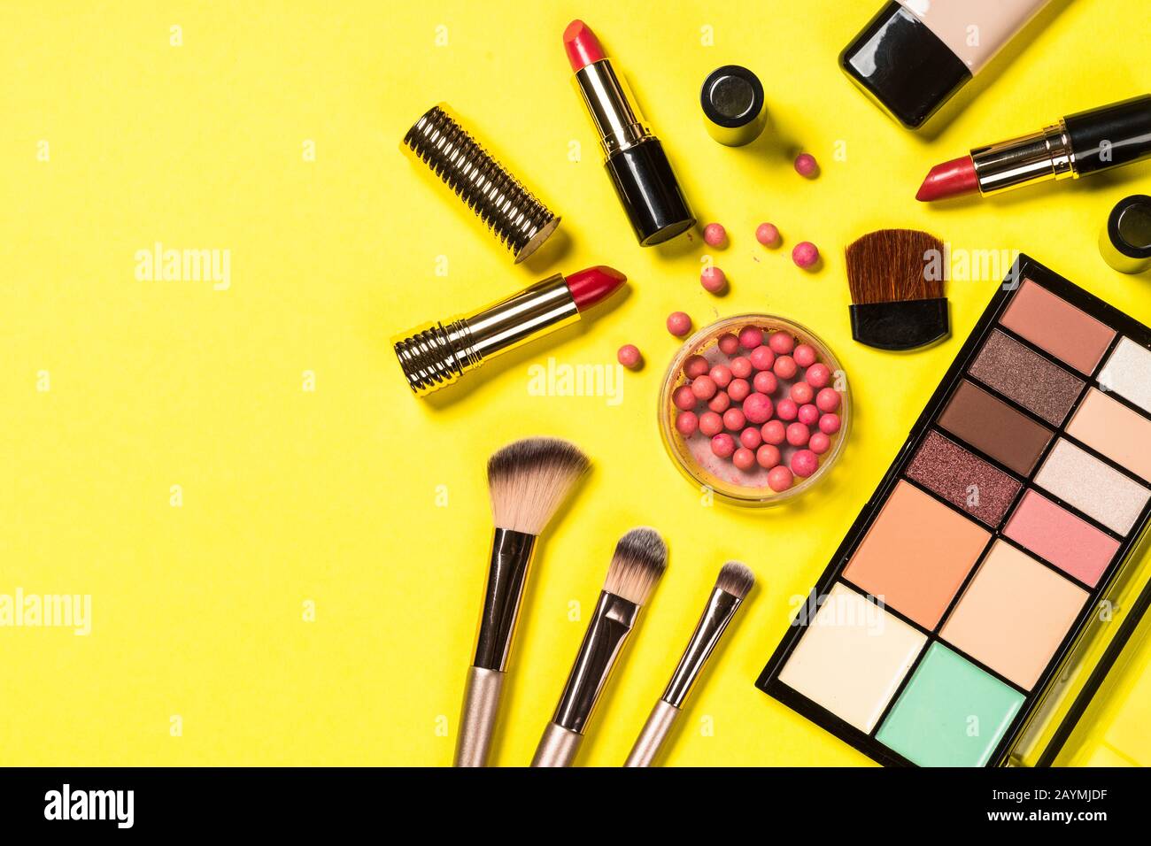 Set of Makeup professional cosmetic top view Stock Photo - Alamy