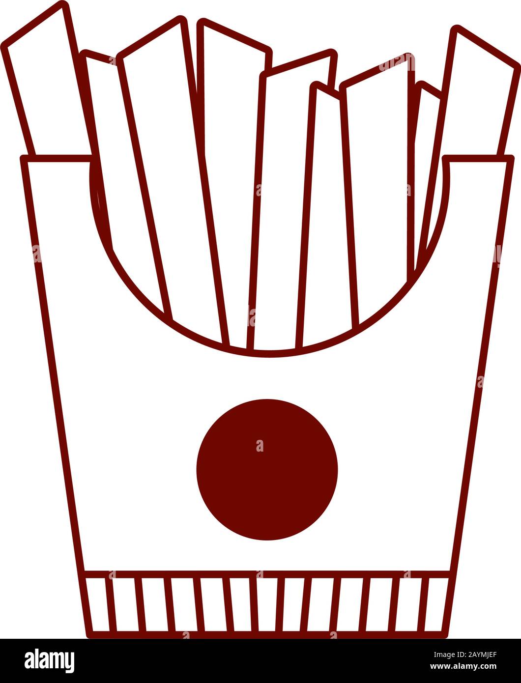 French fries line style icon design, Eat fast food restaurant menu ...