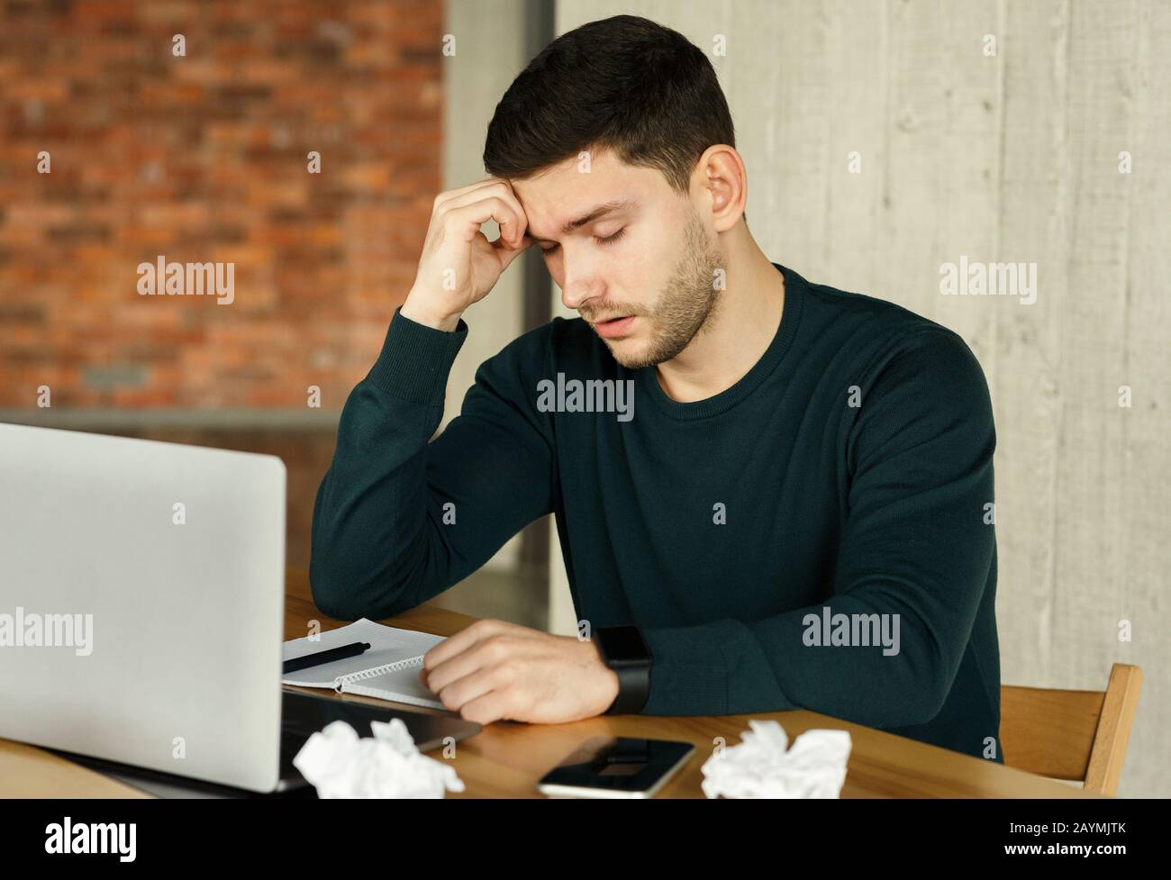 Businessman sleeping in office sitting hi-res stock photography and ...