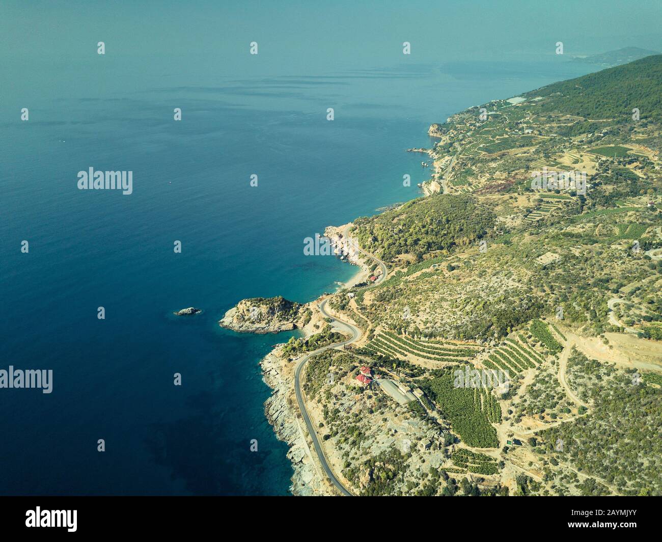 Mediterranean Sea from a bird's-eye view Stock Photo - Alamy