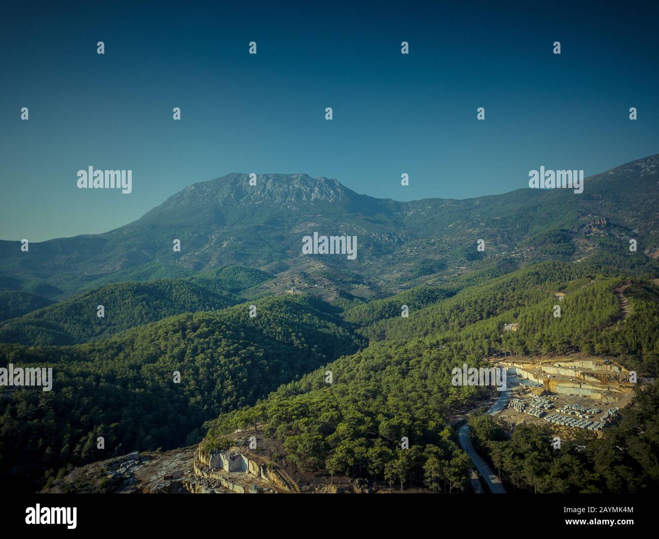 Mining marble in the mountain. Turkey Stock Photo - Alamy