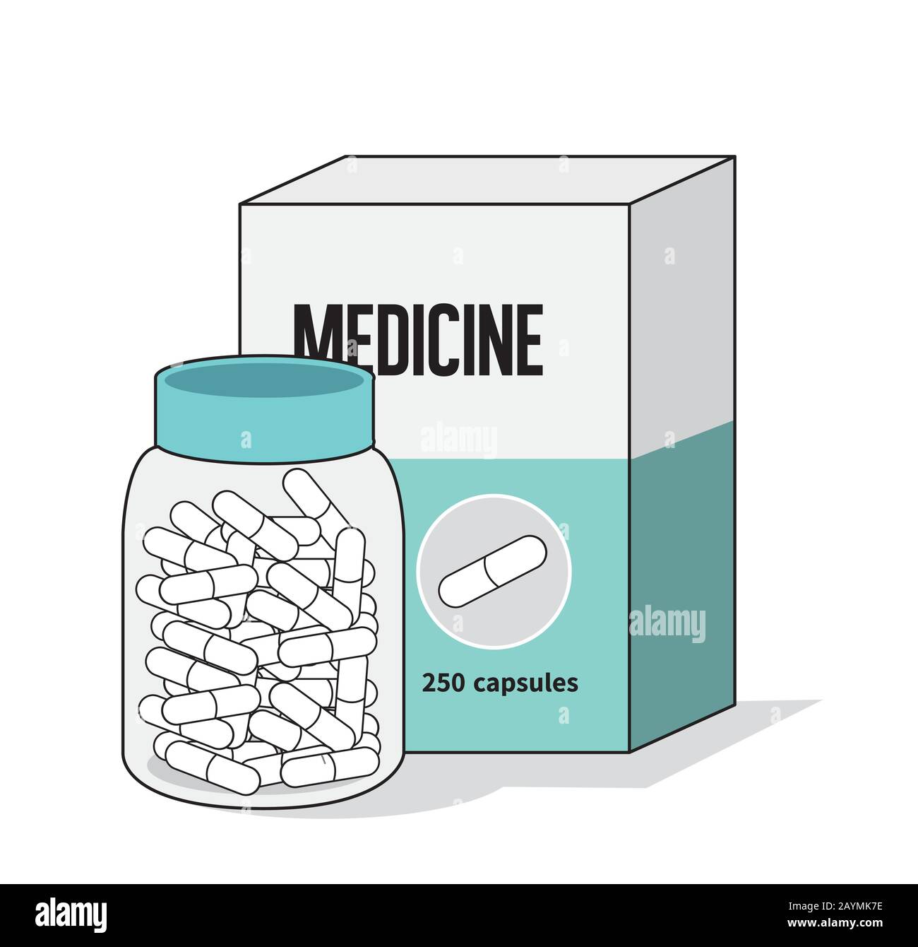 Medicine package pill box Stock Vector Images - Alamy
