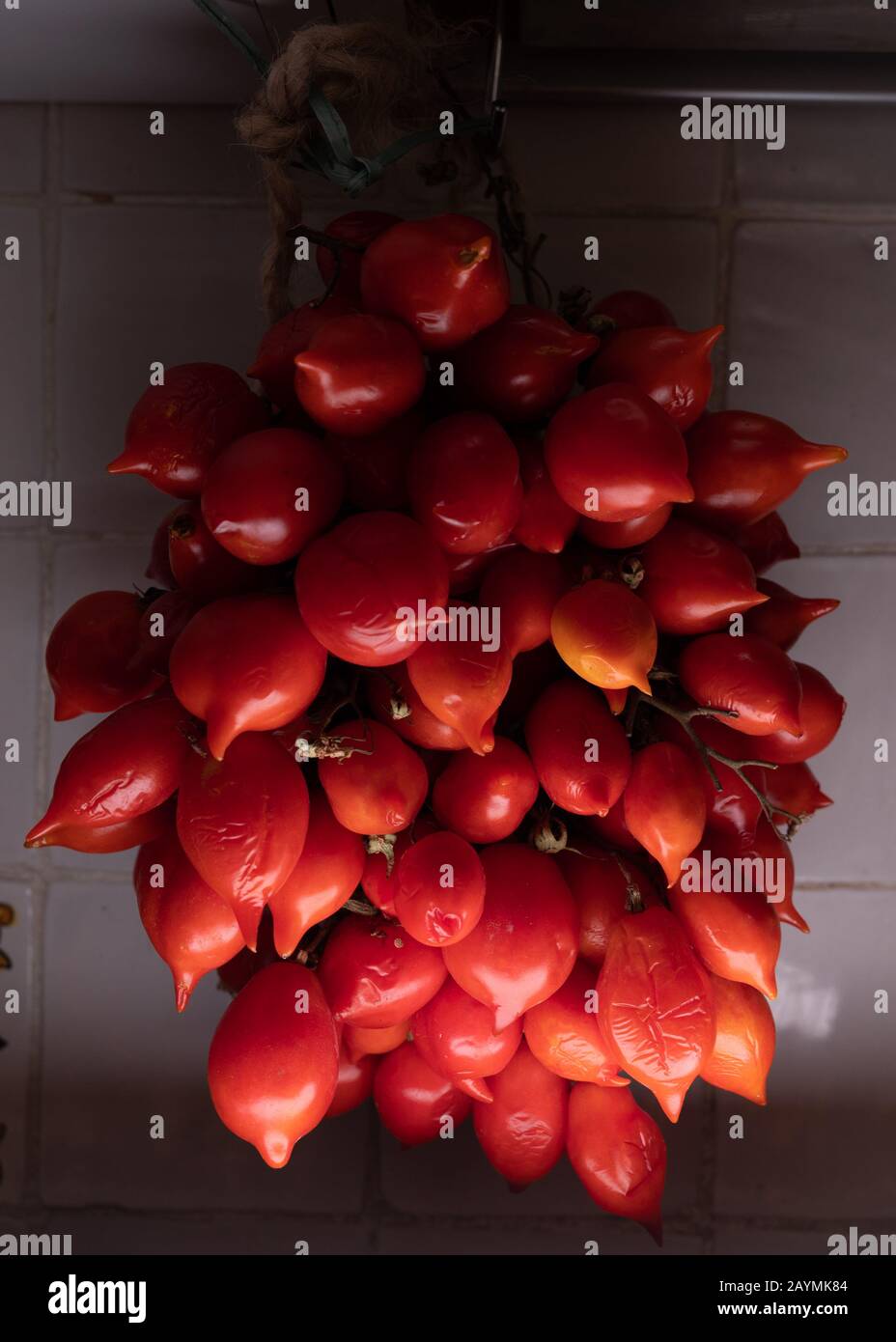 Tomatoes of Vesuvius joint in Piennolo, Naples Stock Photo - Alamy