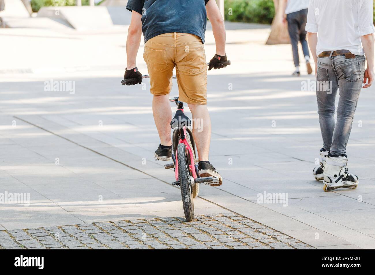 Man riding on a bmx bicycle at the street Stock Photo - Alamy