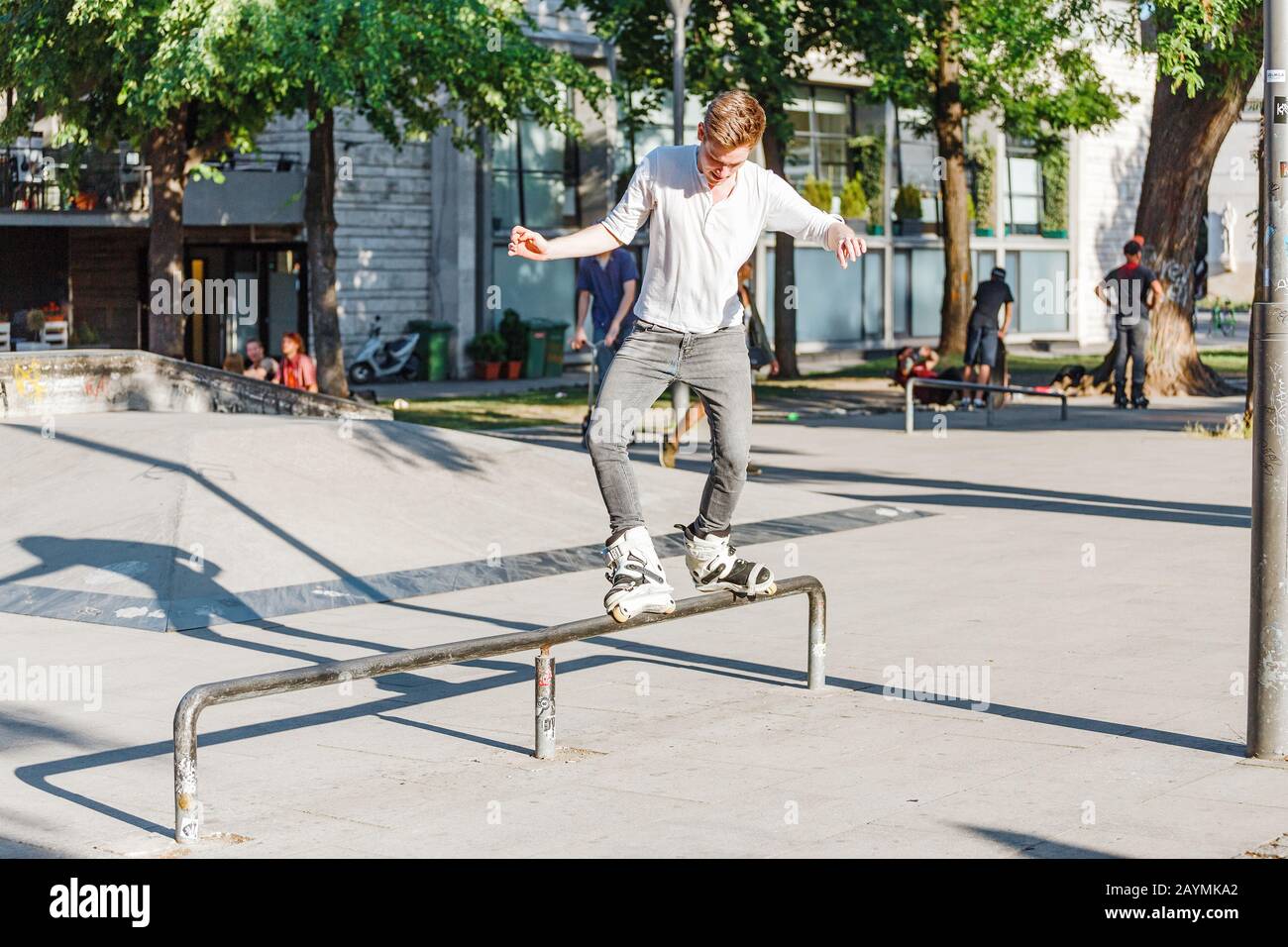 Inline skates and jump hi-res stock photography and images - Alamy
