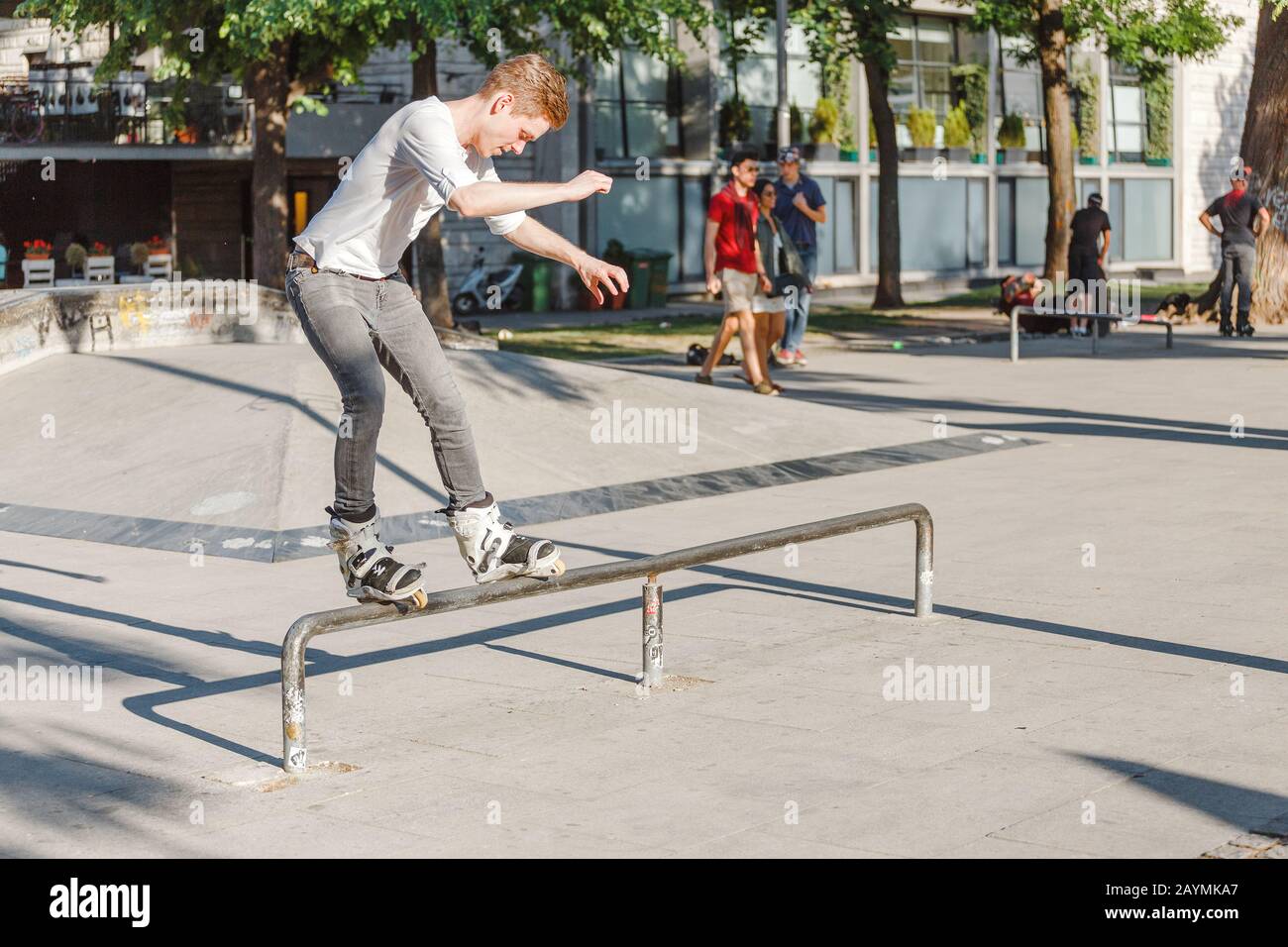 Inline skates and jump hi-res stock photography and images - Alamy